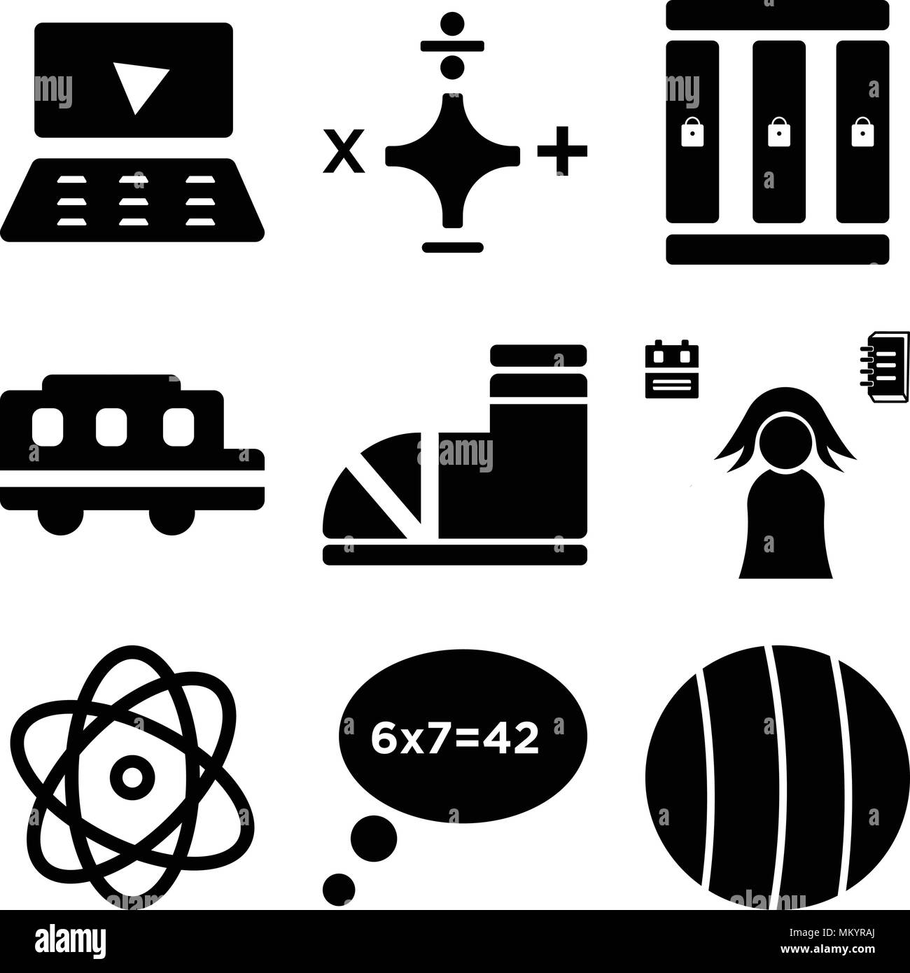 Set Of 9 simple editable icons such as Soccer, Speech bubble, Physics ...