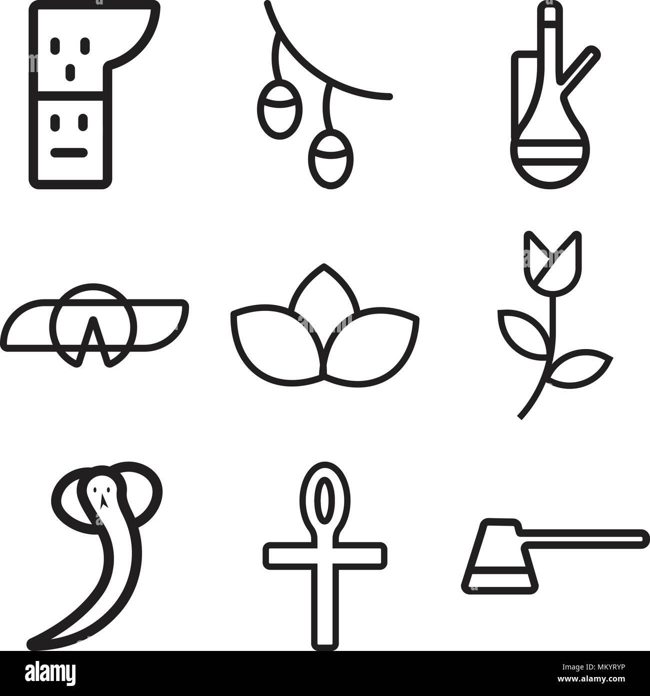 Egyptian hieroglyphics lotus Stock Vector Images - Alamy