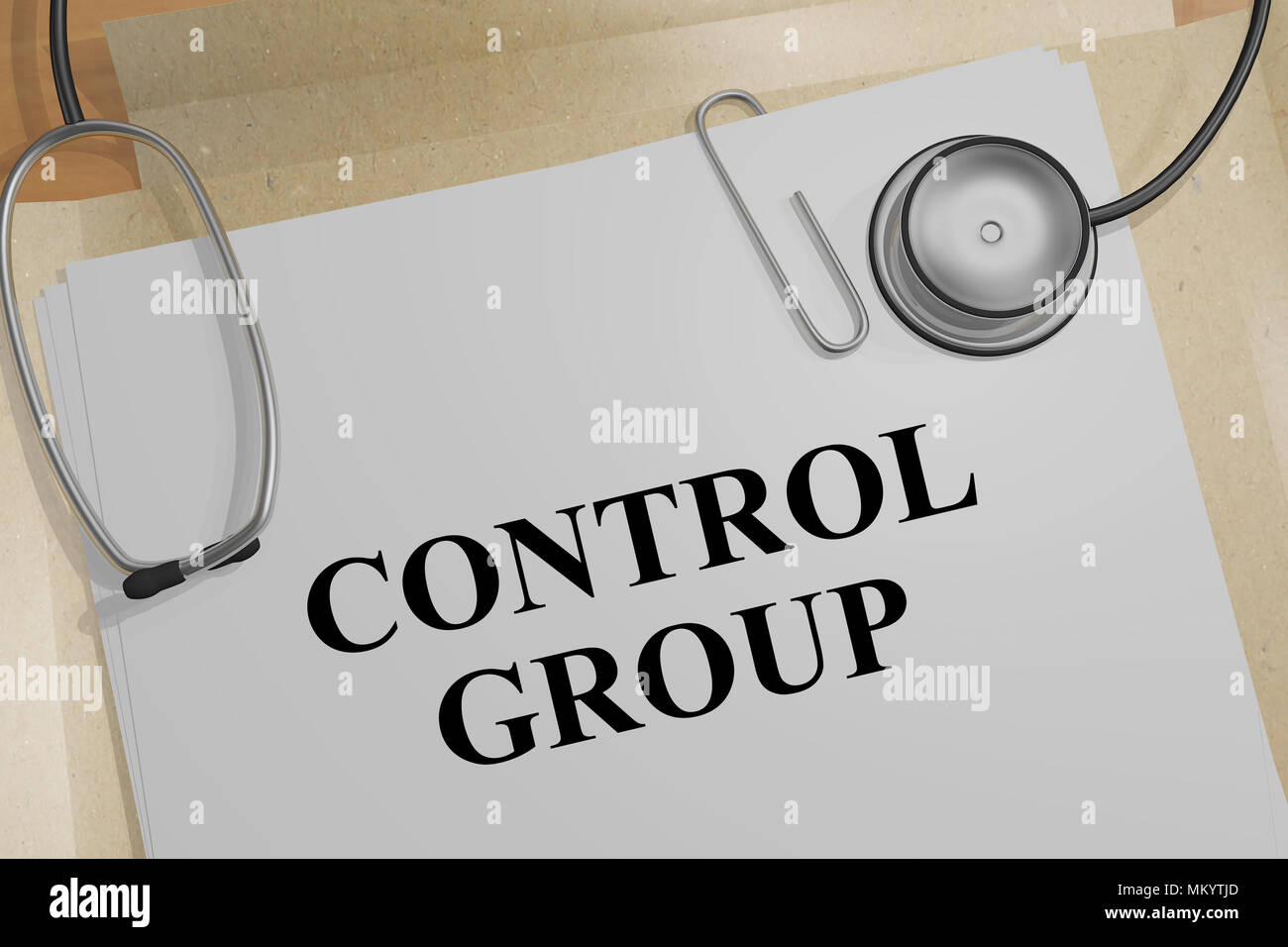 3D illustration of CONTROL GROUP title on a medical document Stock ...