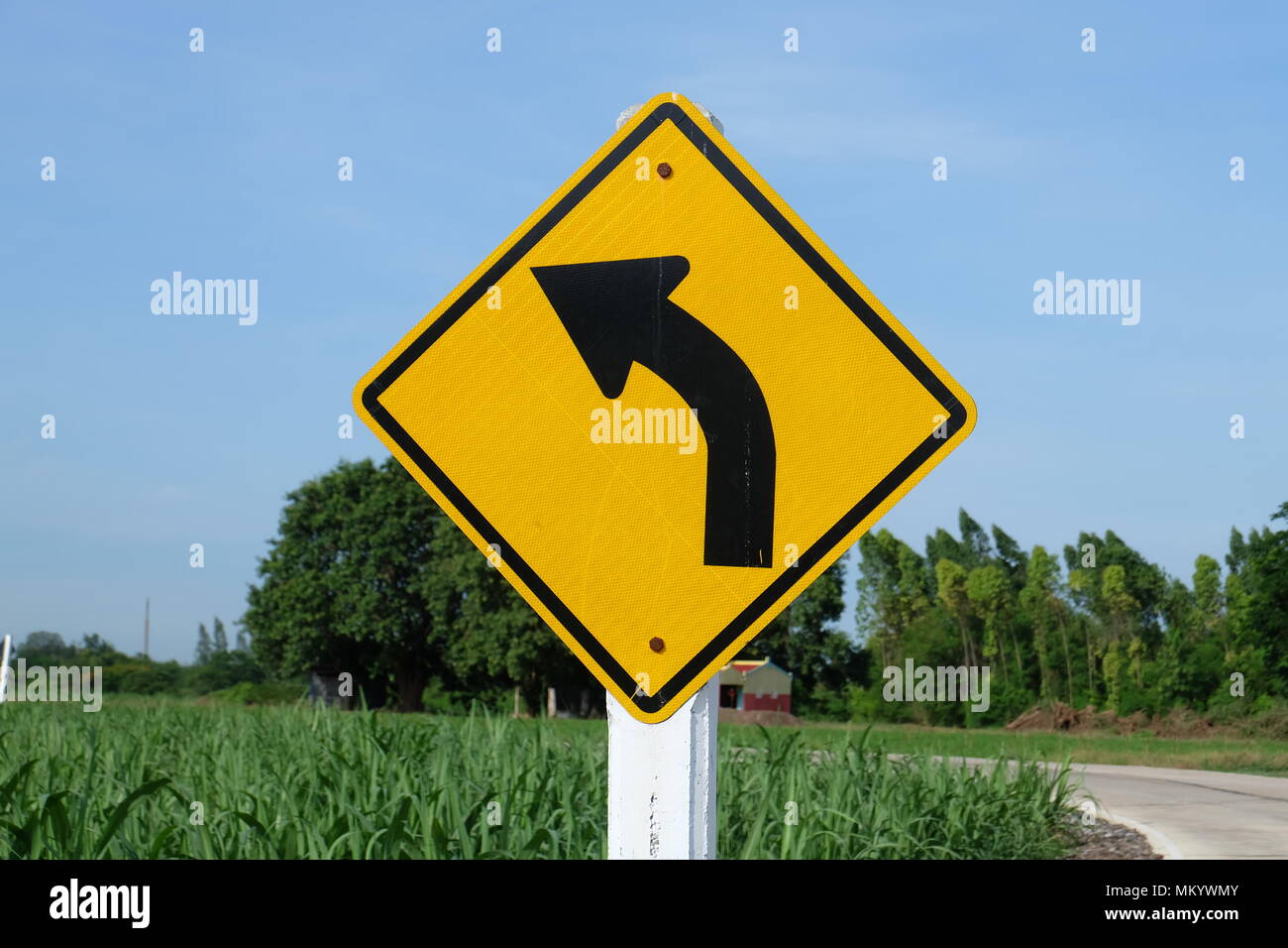 left curved arrow symbol traffic Stock Photo - Alamy