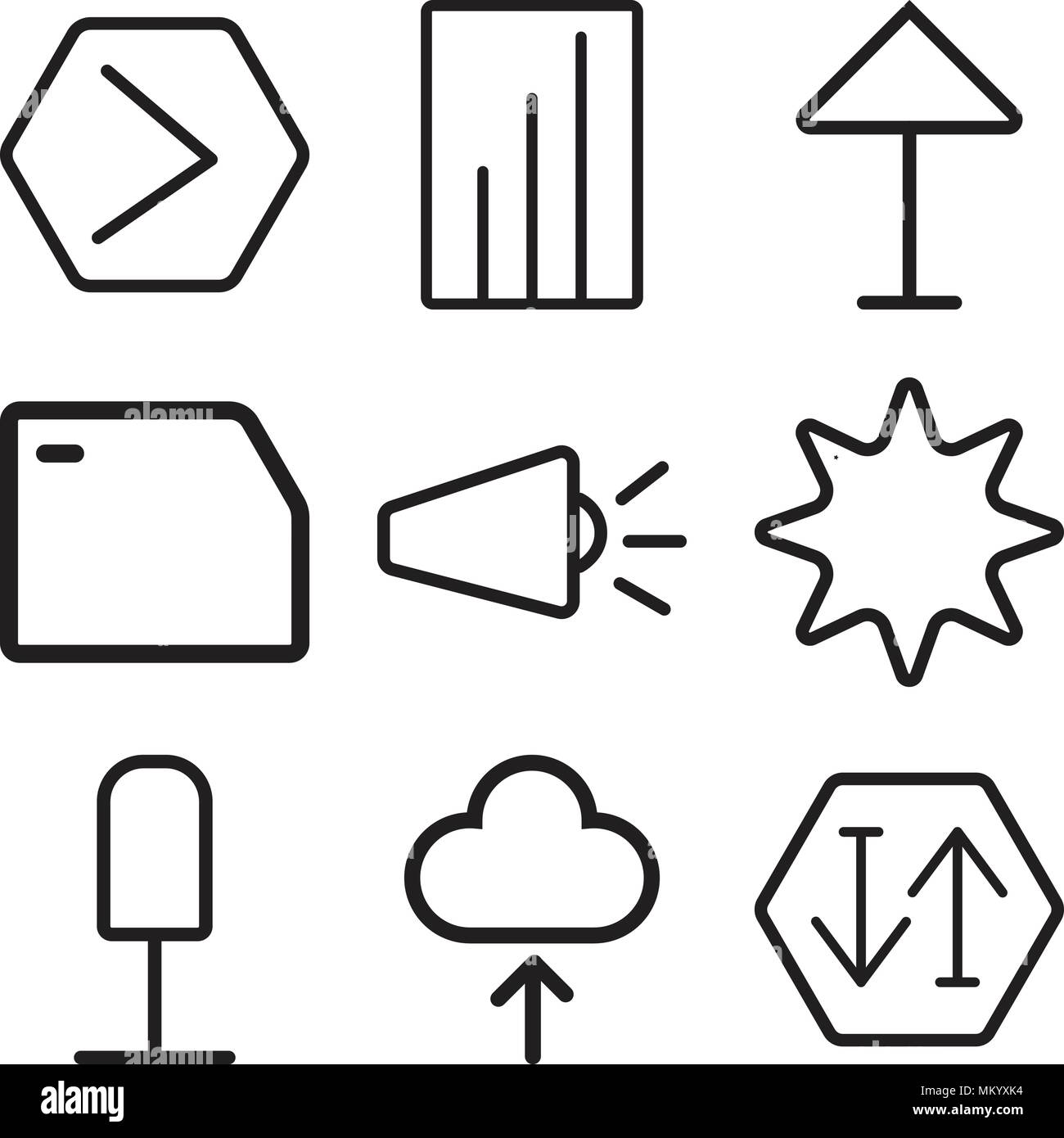 Set Of 9 Simple Editable Icons Such As Sort Cloud Microphone