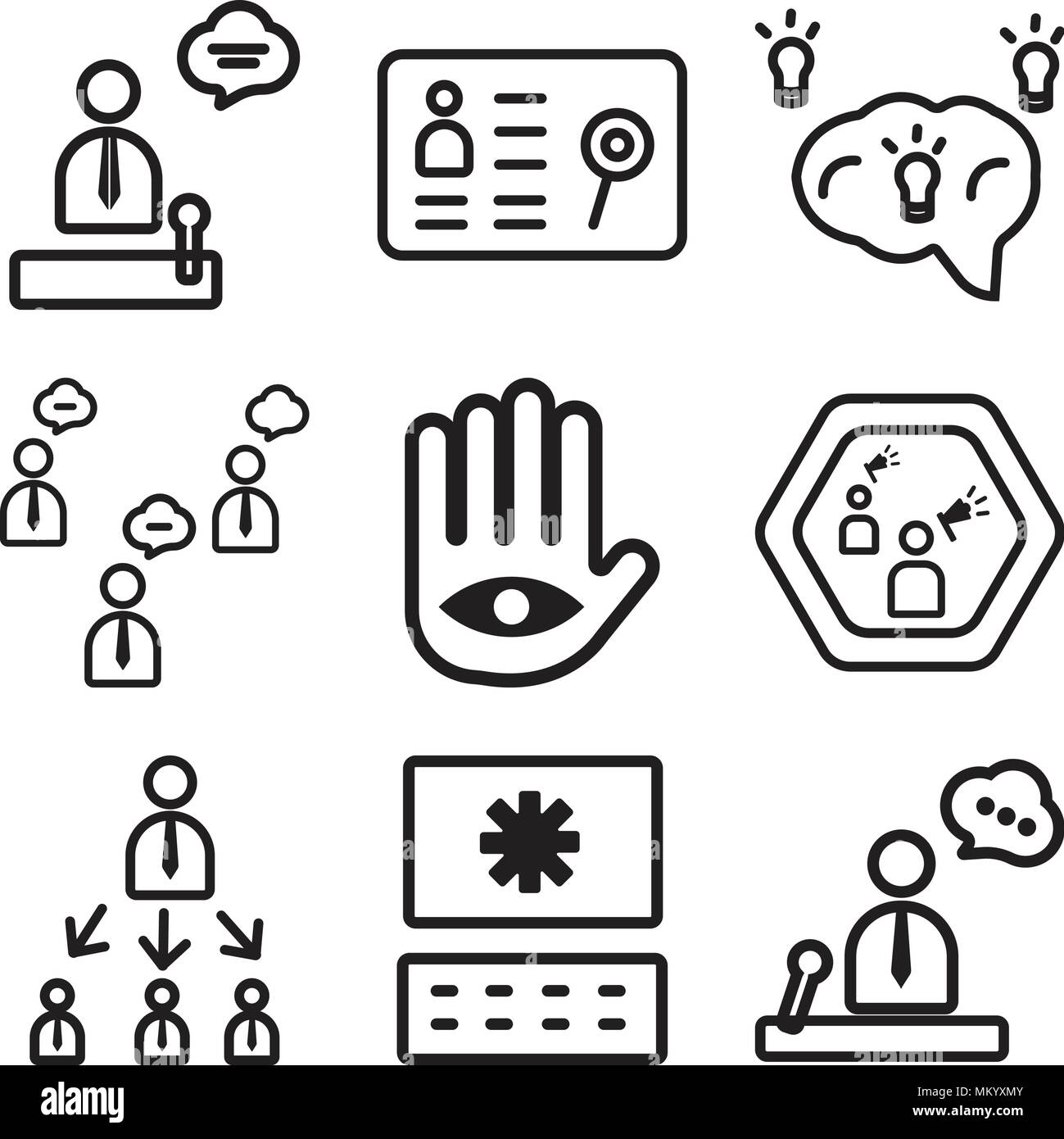 Set Of 9 Simple Editable Icons Such As Creative Programmer Target Speaker Focus Teamwork