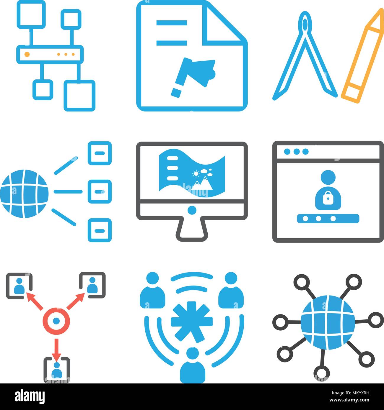 Set Of 9 Simple Editable Icons Such As Internet Users Team Browser