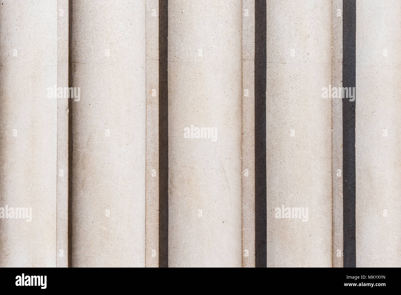 Detail of fluting running vertically on a classical style column Stock ...