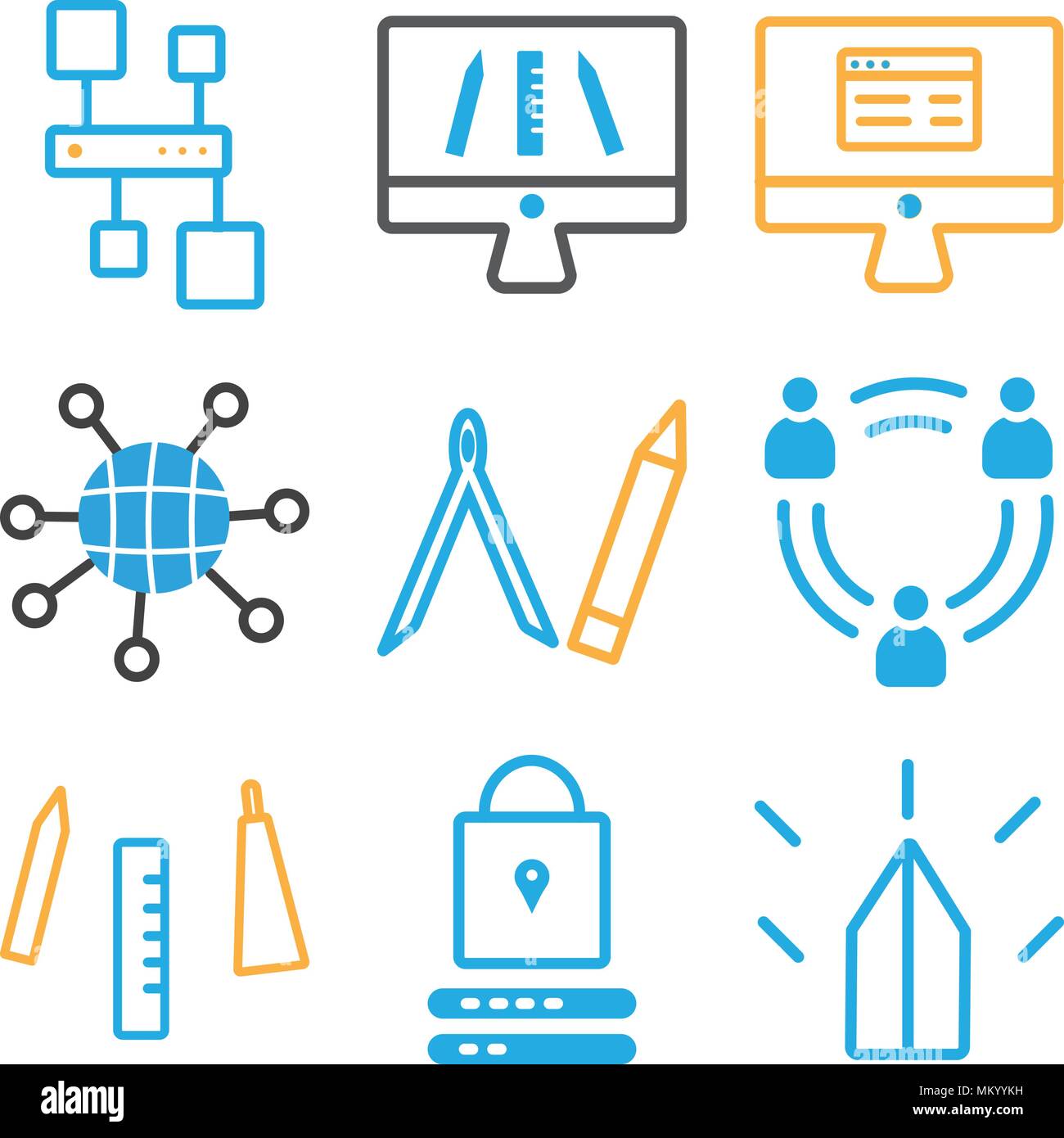 Set Of 9 Simple Editable Icons Such As Password Creativity Teamwork
