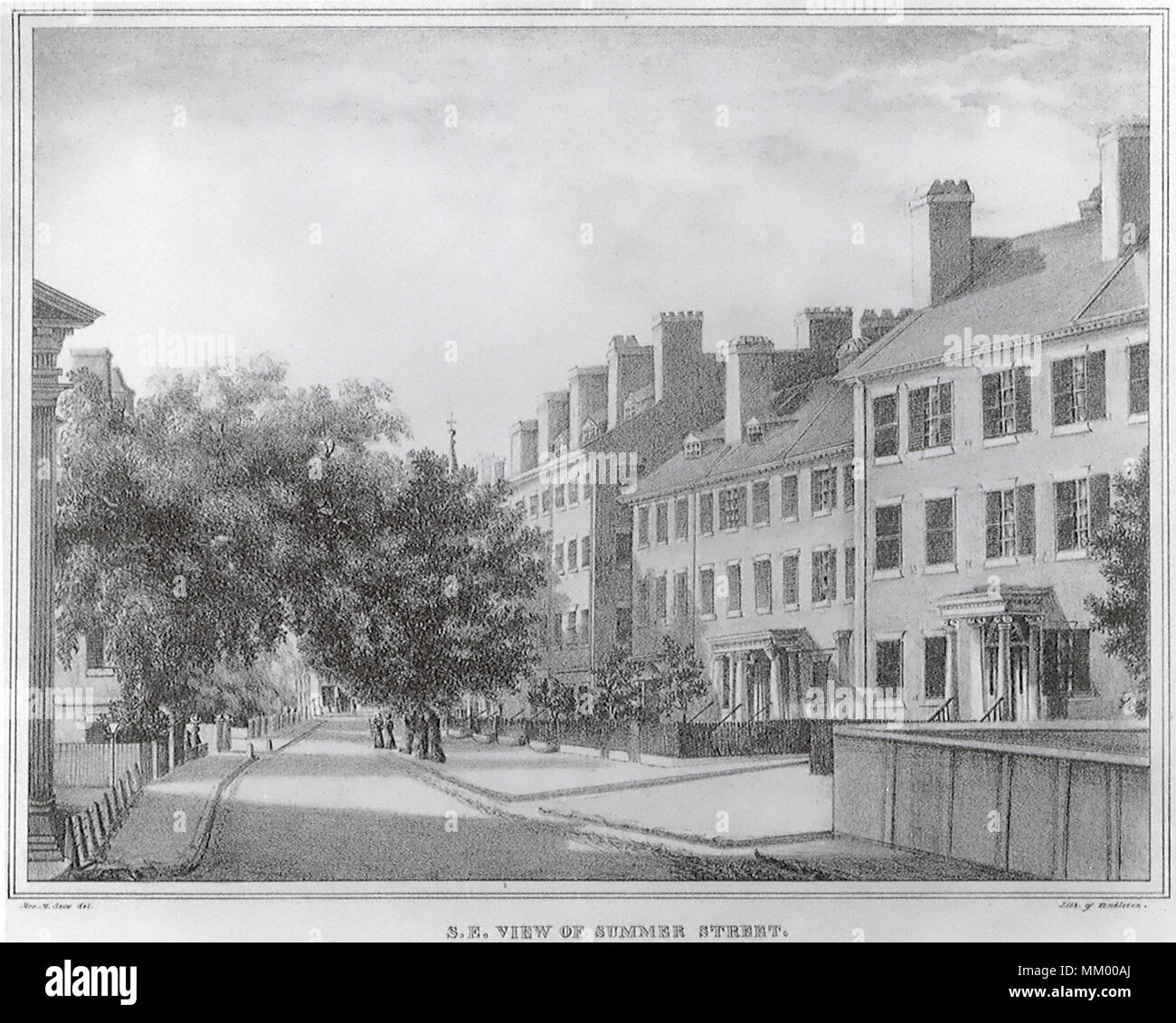Summer Street. Boston. 1829 Stock Photo - Alamy