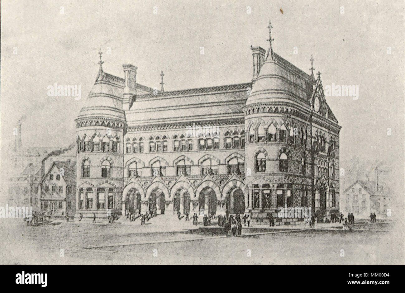 Post Office. Fall River. 1880 Stock Photo - Alamy