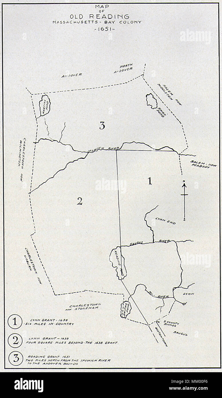 Map of Old Reading (Wakefield). 1651 Stock Photo - Alamy