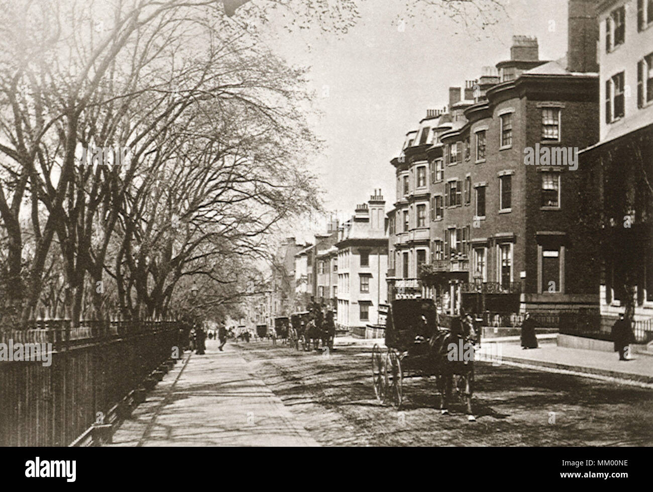 View of Beacon Street. Boston. 1890 Stock Photo - Alamy