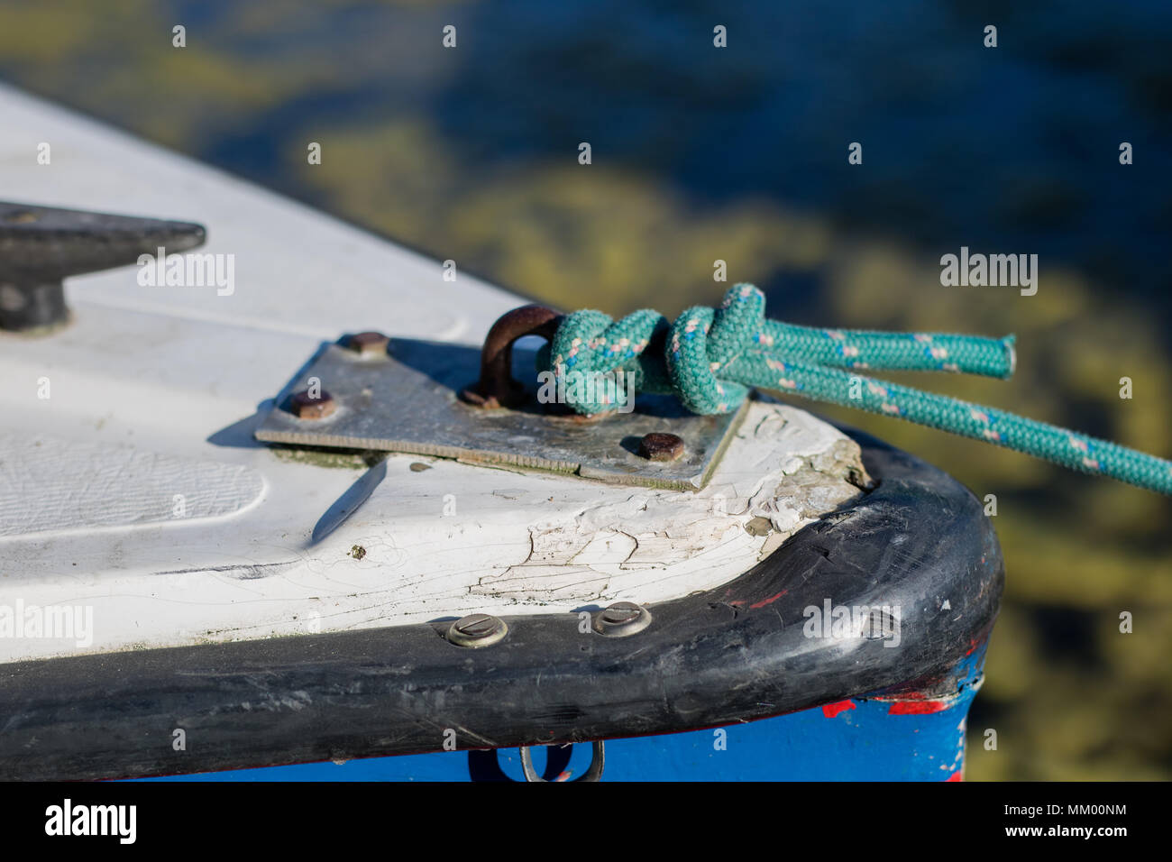 Cleat for mooring. Fastening for mooring ropes on a boat. Season of the ...