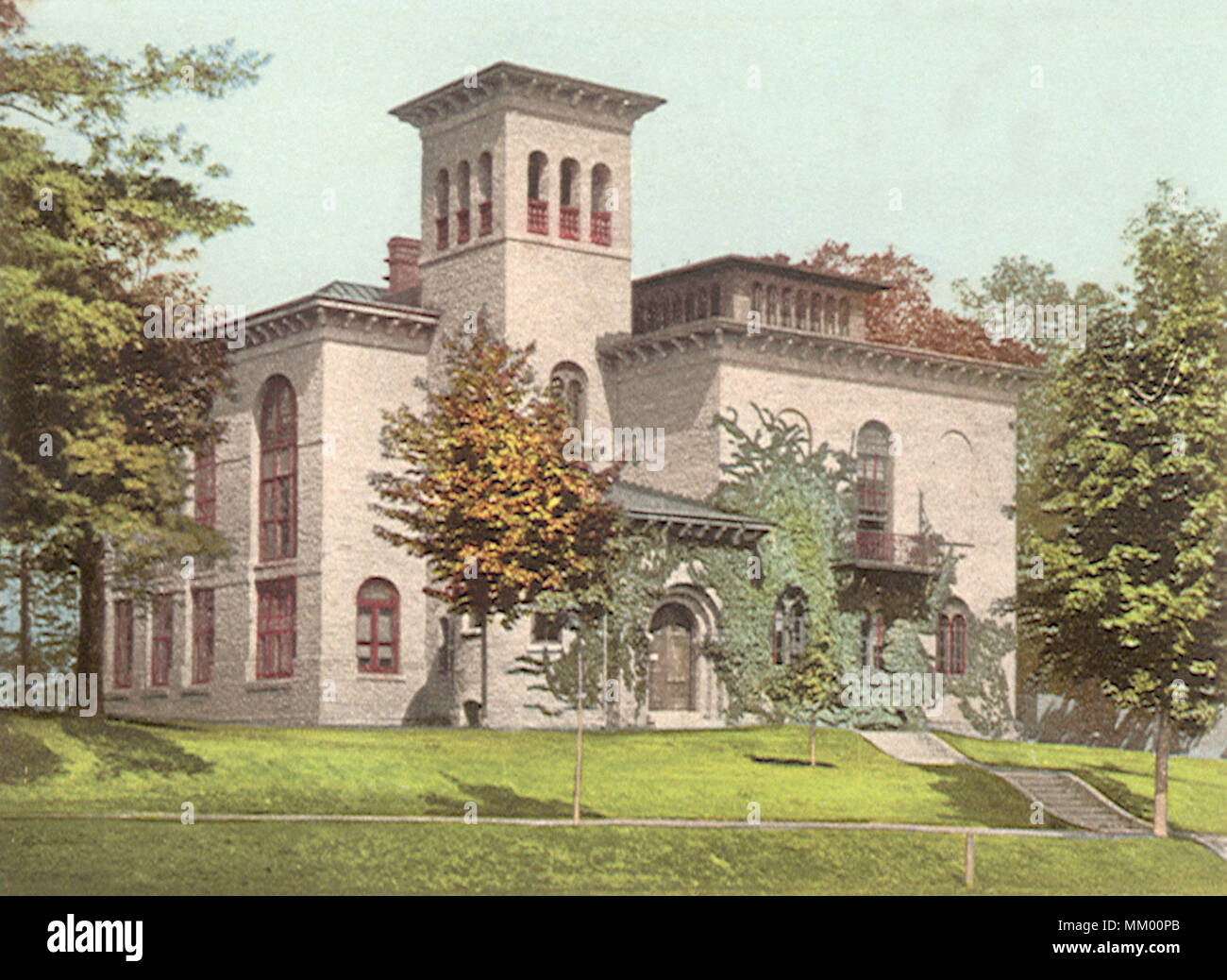 Amherst College Library. Amherst. 1910 Stock Photo - Alamy