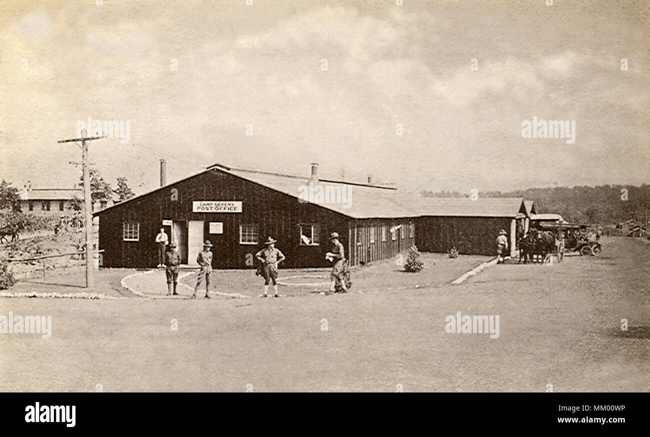 Camp Devens Post Office. Fitchburg. 1918 Stock Photo - Alamy