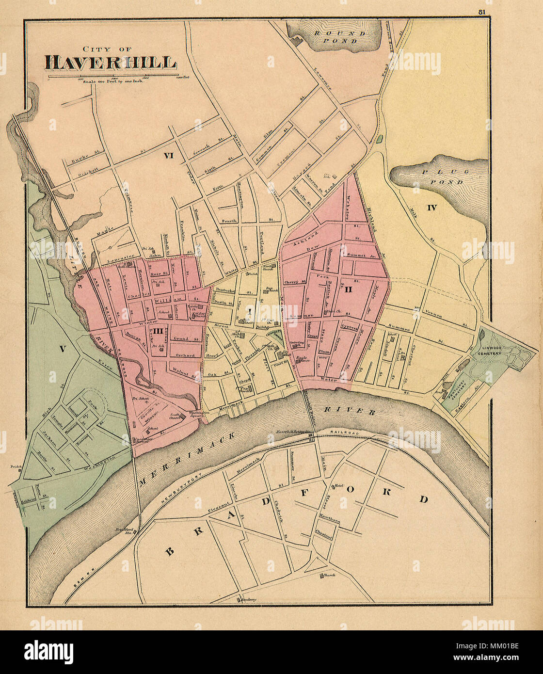 City of Haverhill. 1871 Stock Photo - Alamy