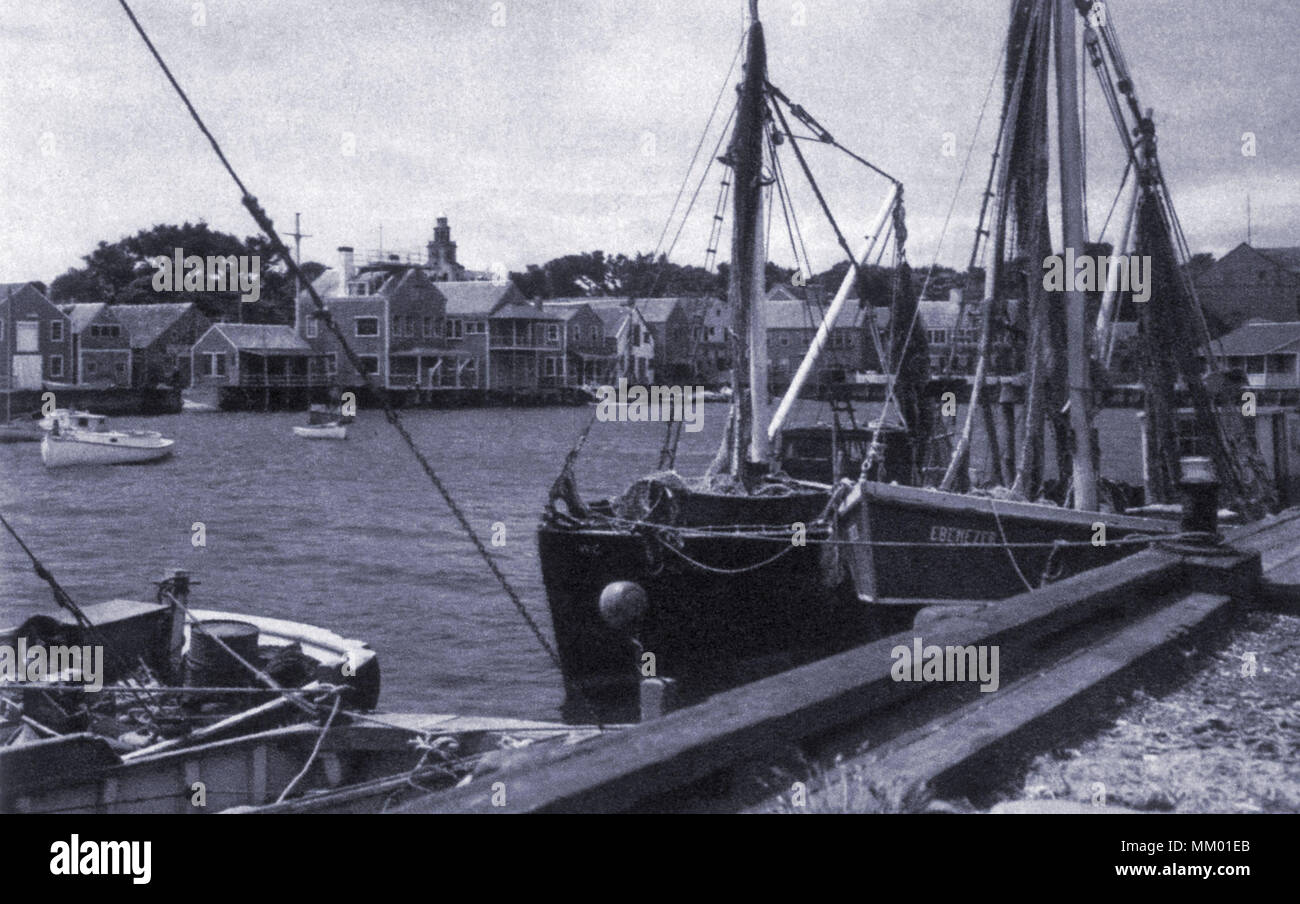 View of the old North Wharf. Nantucket. 1939 Stock Photo - Alamy