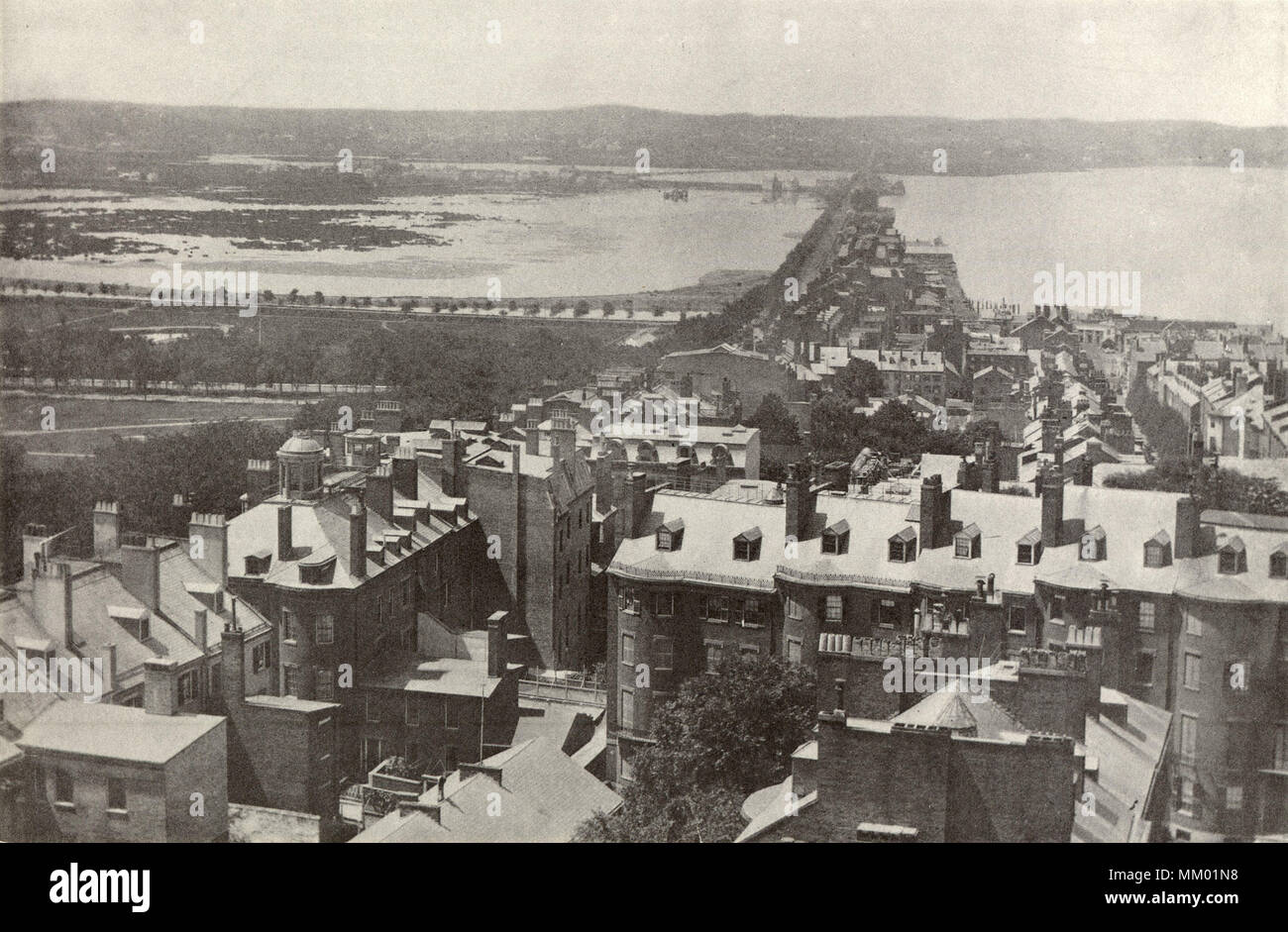 View of Boston from the State House. 1850 Stock Photo - Alamy