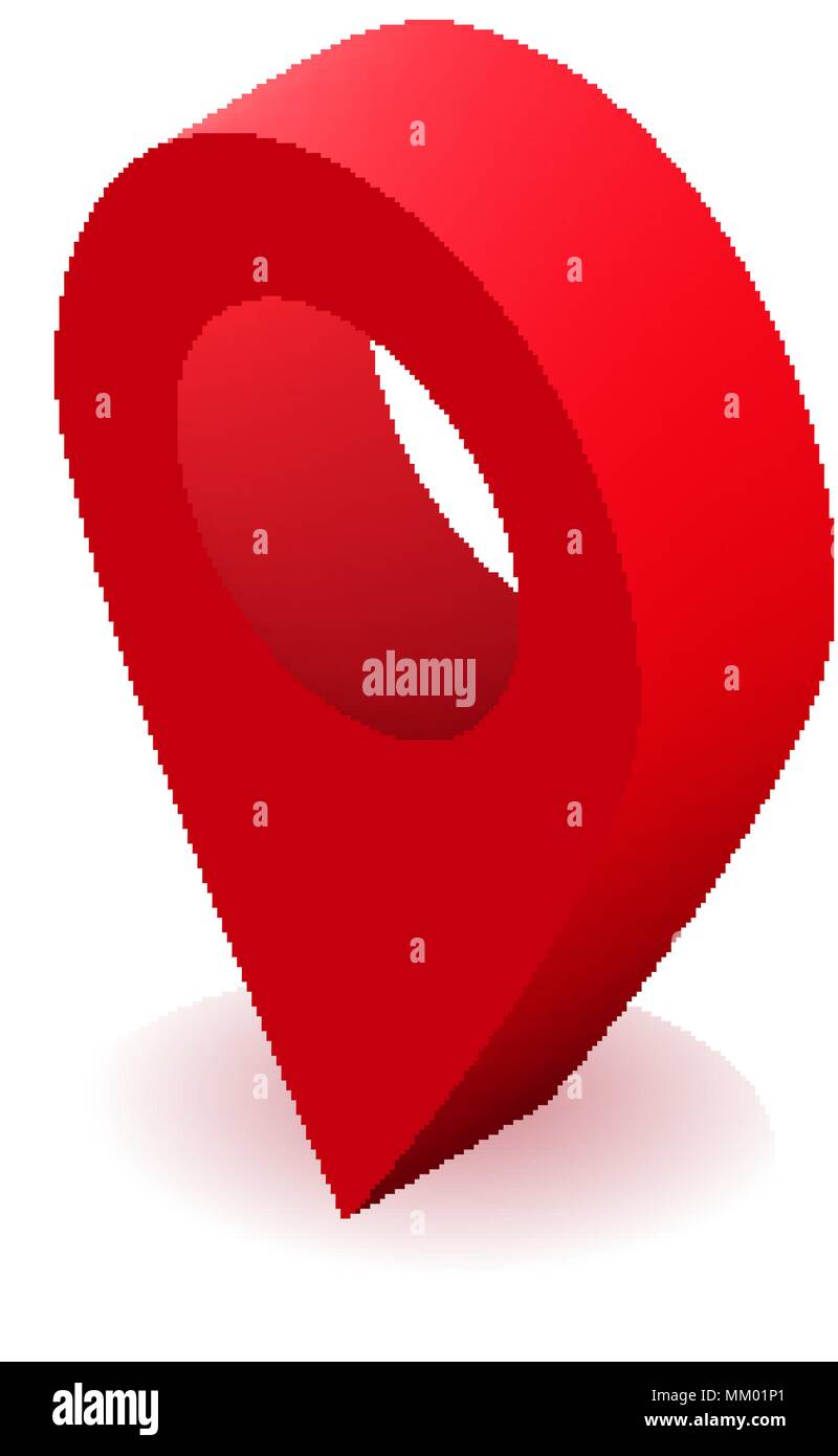 Isometric location pin. Map position pointer. Place tag Stock Vector ...