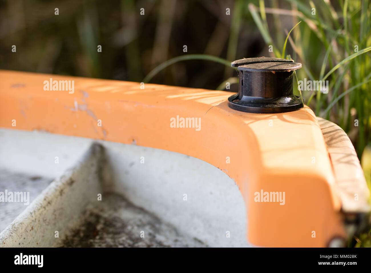 Capstan on a small sailing boat. Equipment for a sailing boat floating ...