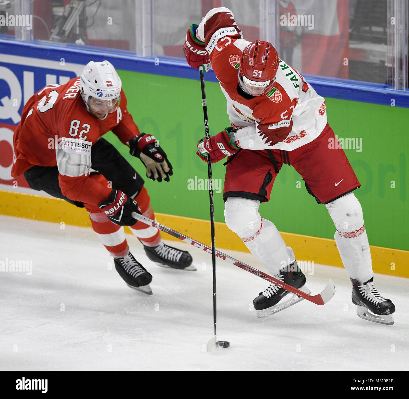 Kodan, Denmark. 09th May, 2018. L-R Simon Moser (SUI) and Stepan ...