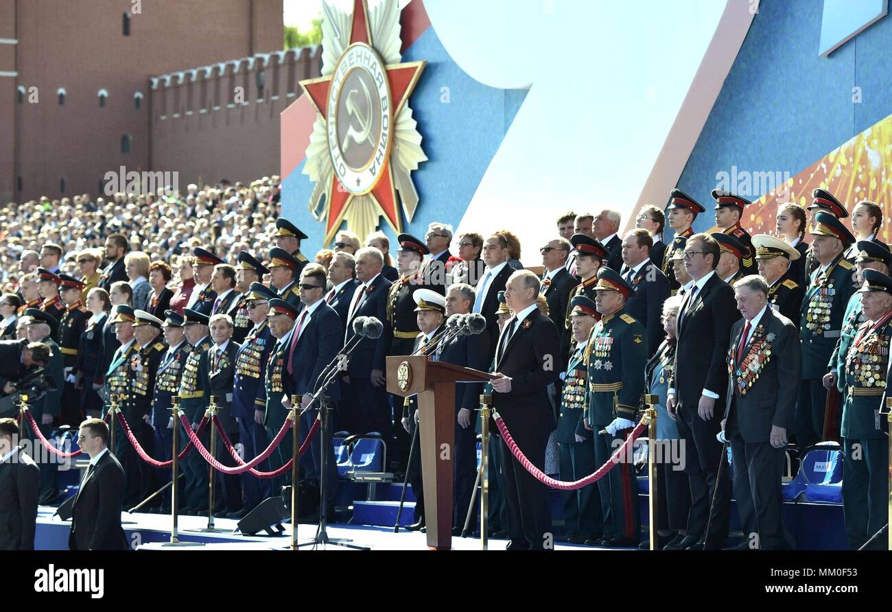 Russian President Vladimir Putin watches the Victory Day military ...