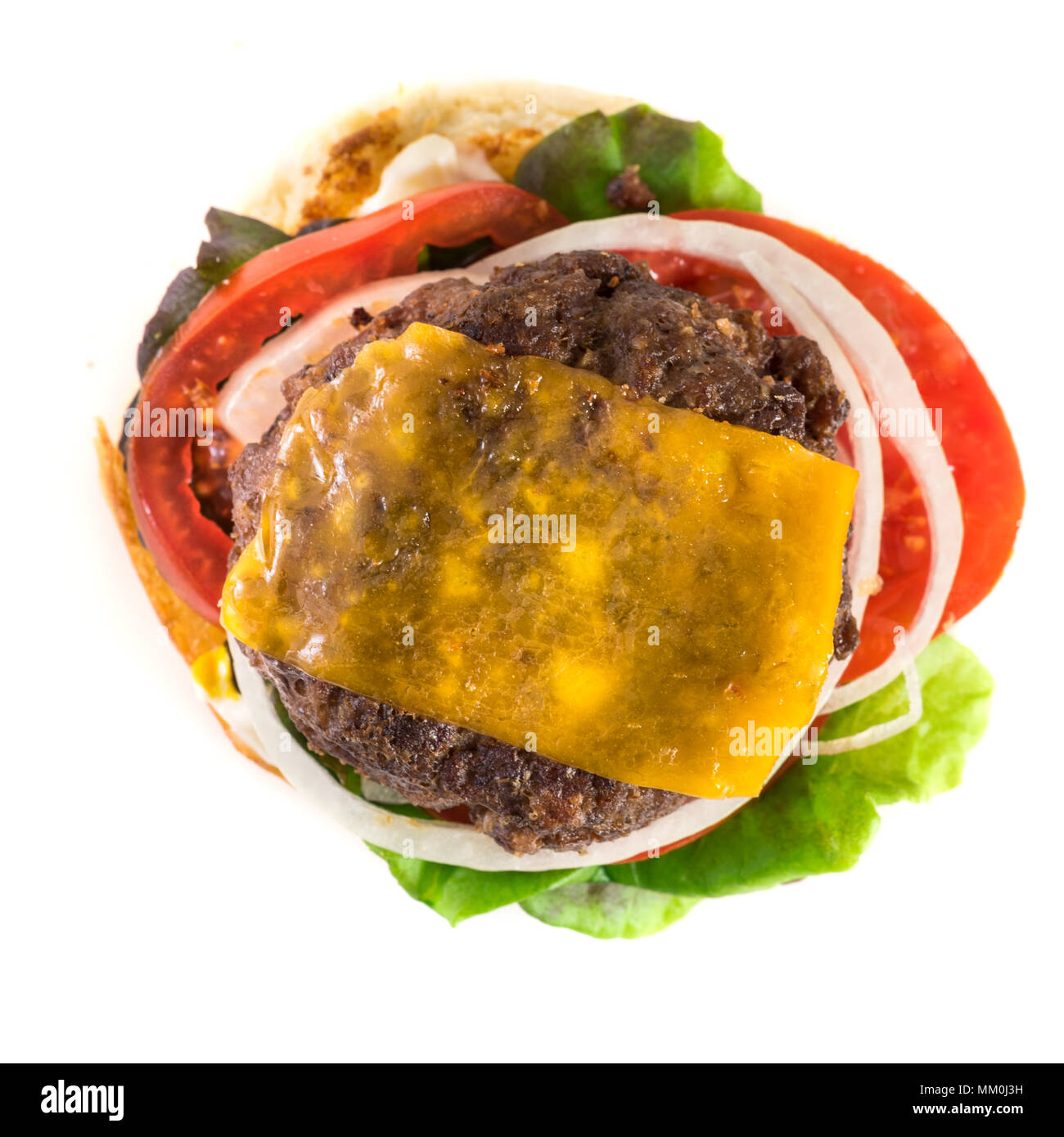 Home Made Beef Hamburger on White Background Stock Photo - Alamy