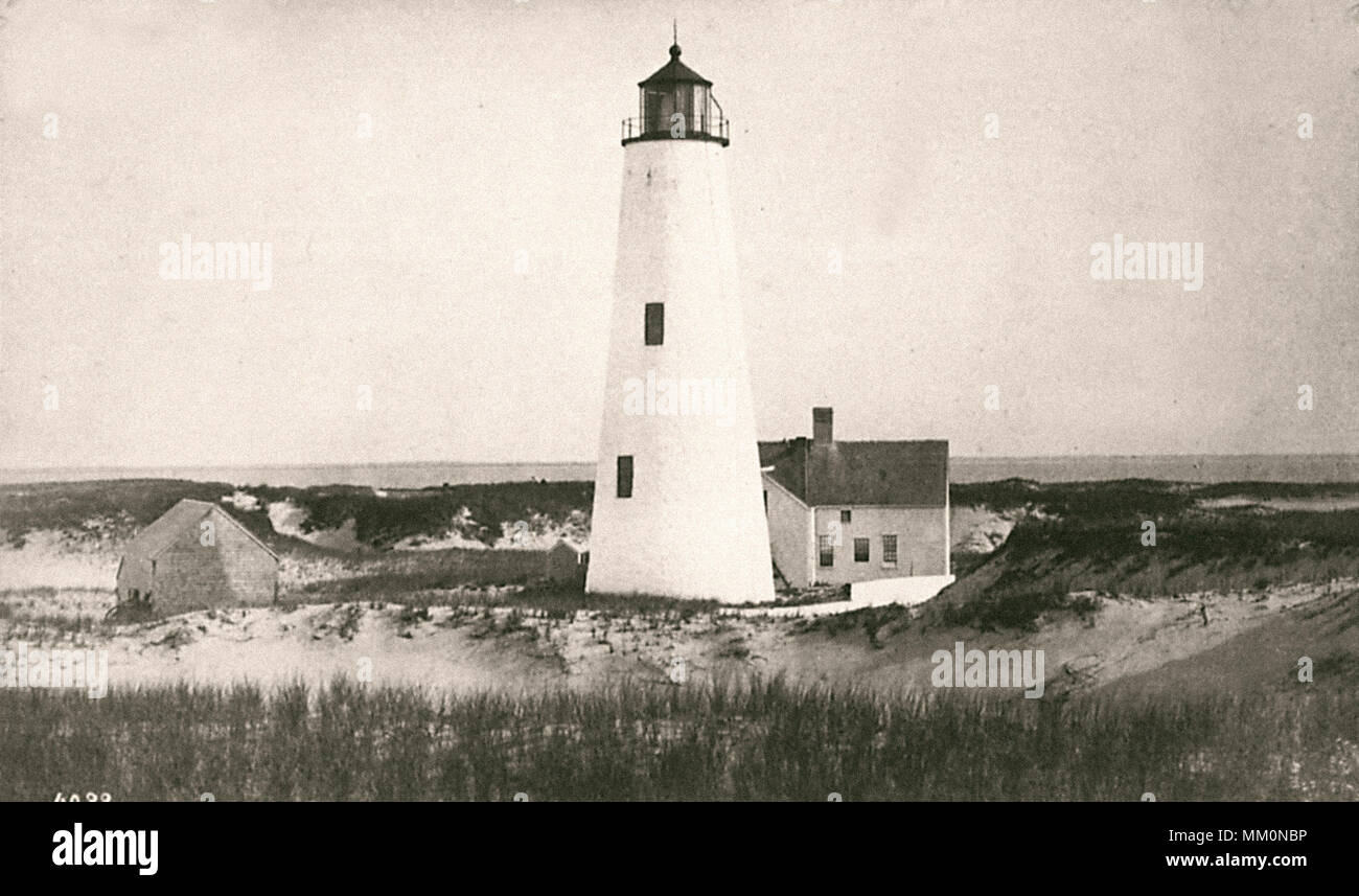 Lighthouse on Great Point. Nantucket. 1880 Stock Photo - Alamy