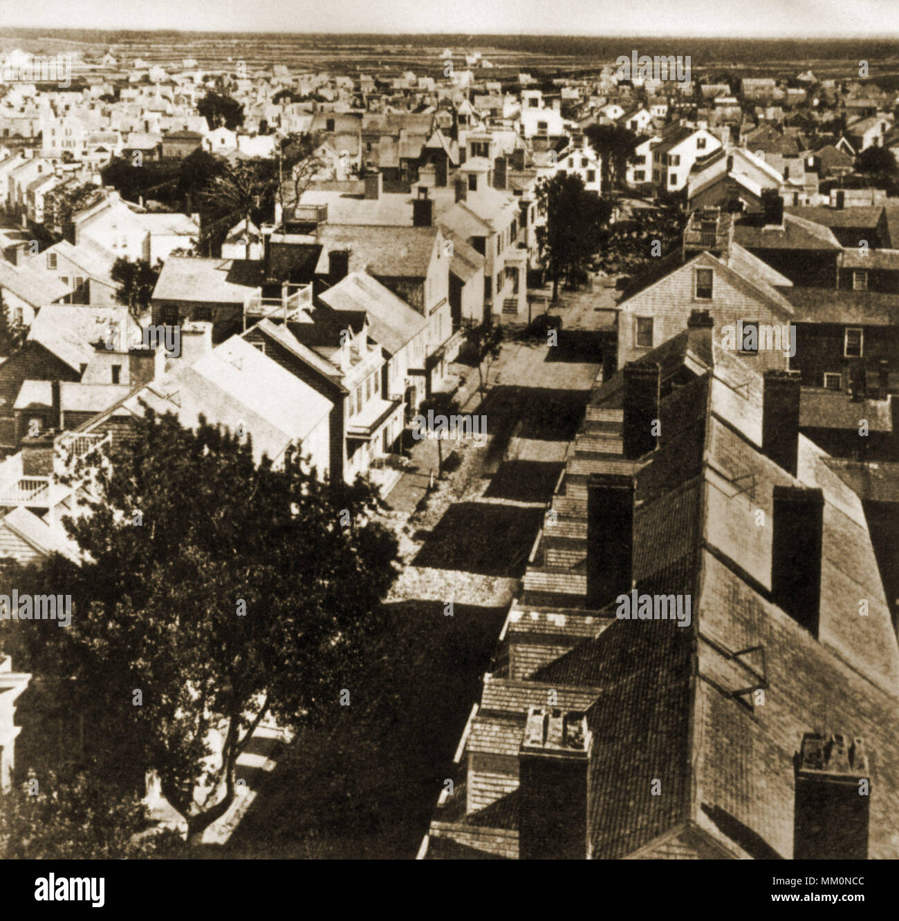 View of Nantucket from South Tower. 1880 Stock Photo - Alamy