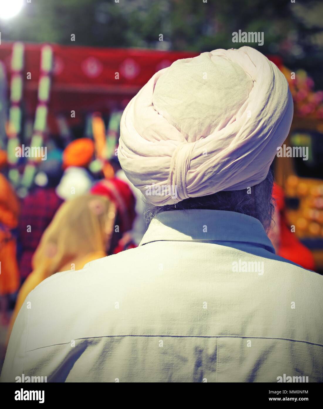 sikh man with turban with vintage effect Stock Photo - Alamy