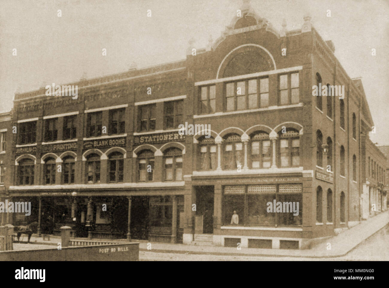 Metacomet Bank Building. Fall River. 1880 Stock Photo - Alamy