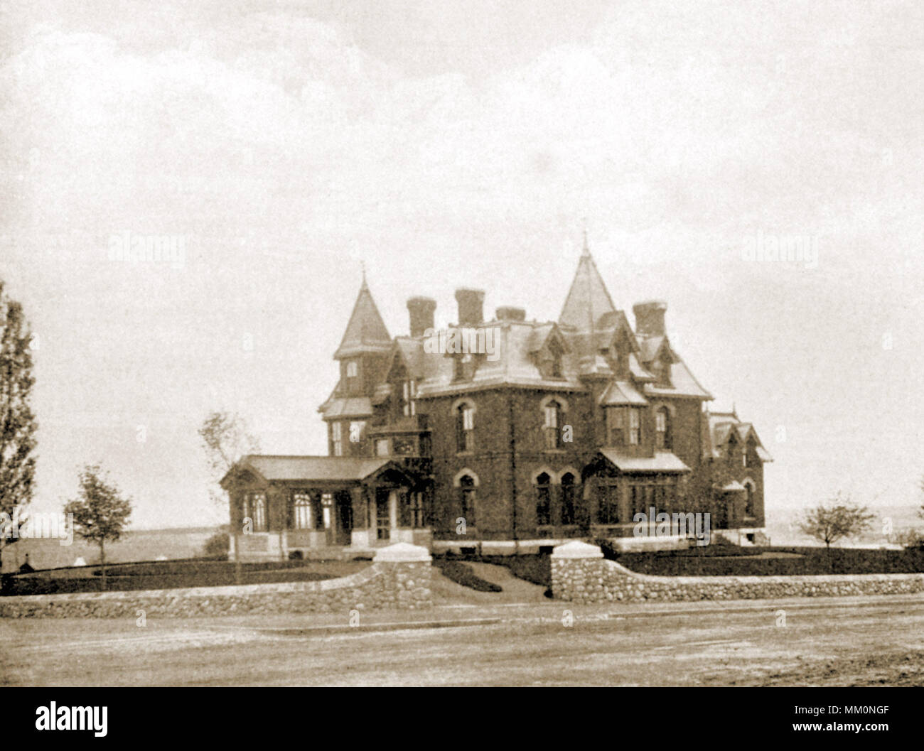 Rersidence of Sarah S. Brayton. Fall River. 1880 Stock Photo - Alamy