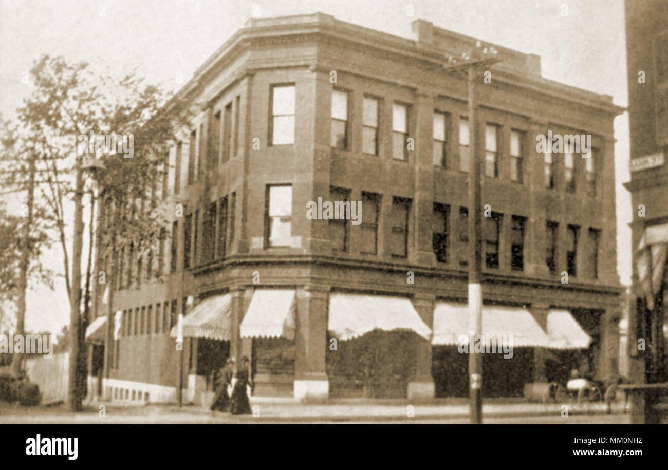 First National Bank Building. Fall River. 1880 Stock Photo - Alamy