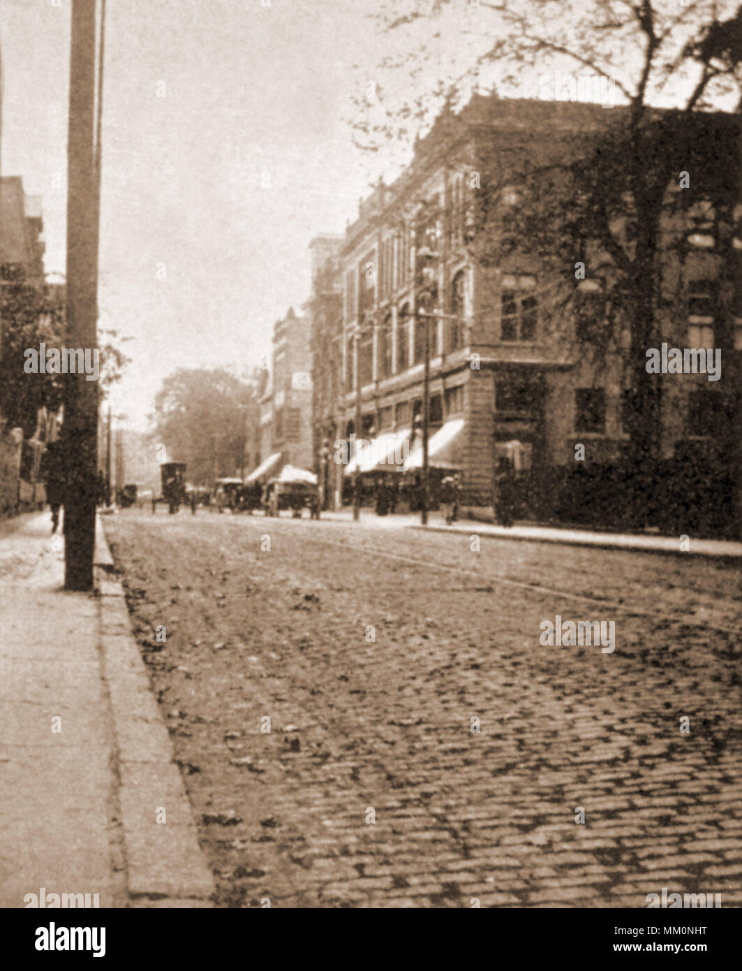 View of North Main Street. Fall River. 1880 Stock Photo - Alamy