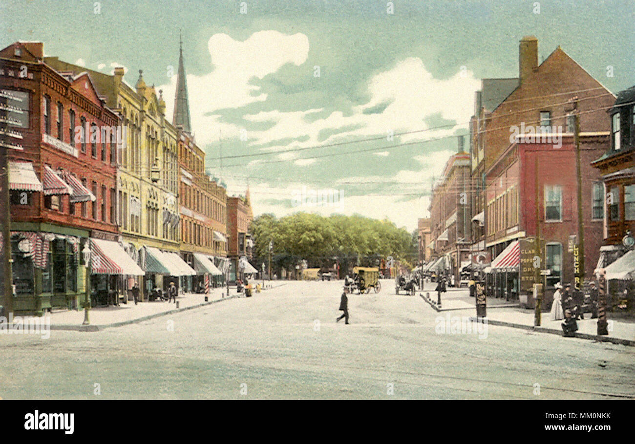 Main Street Looking South. Natick. 1905 Stock Photo - Alamy