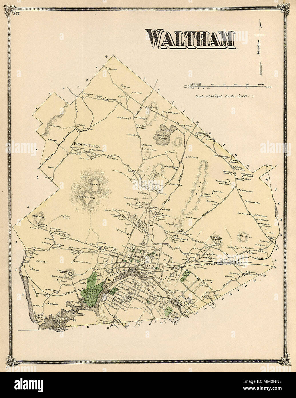 Waltham map hi-res stock photography and images - Alamy
