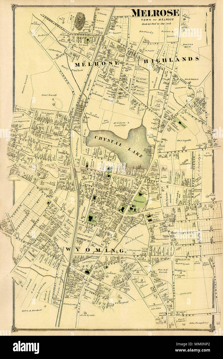 Melrose map hi-res stock photography and images - Alamy