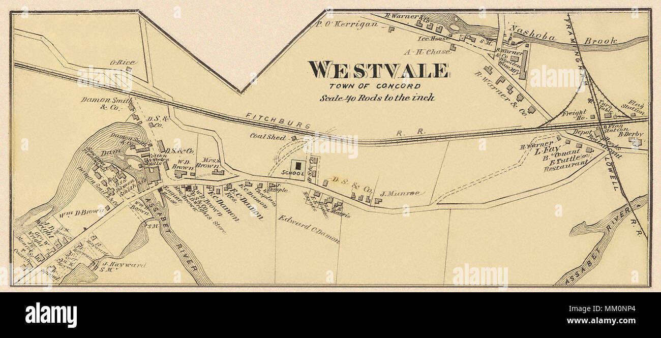 Map of Westvale. 1875 Stock Photo - Alamy