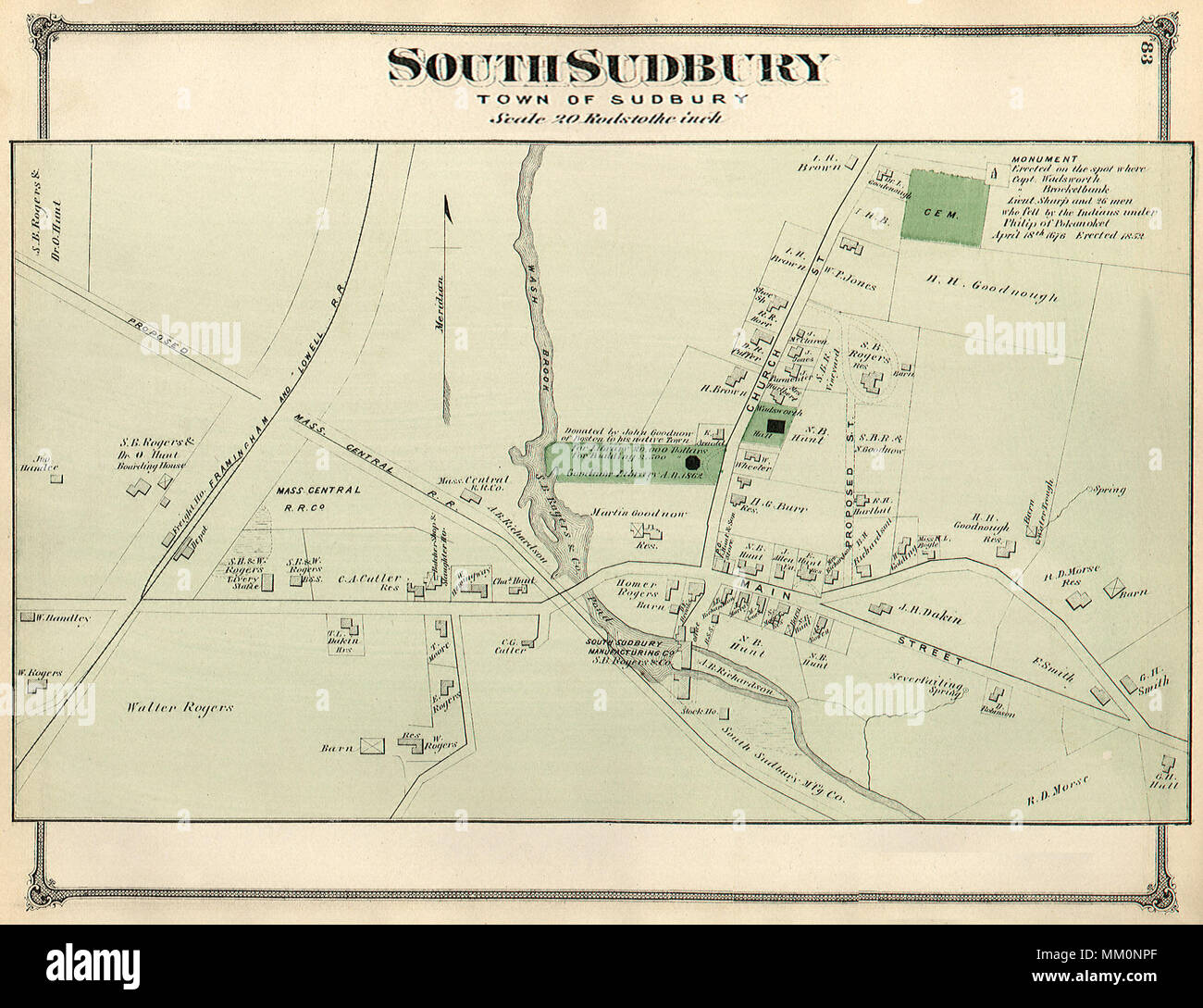 Map of South Sudbury. 1875 Stock Photo - Alamy