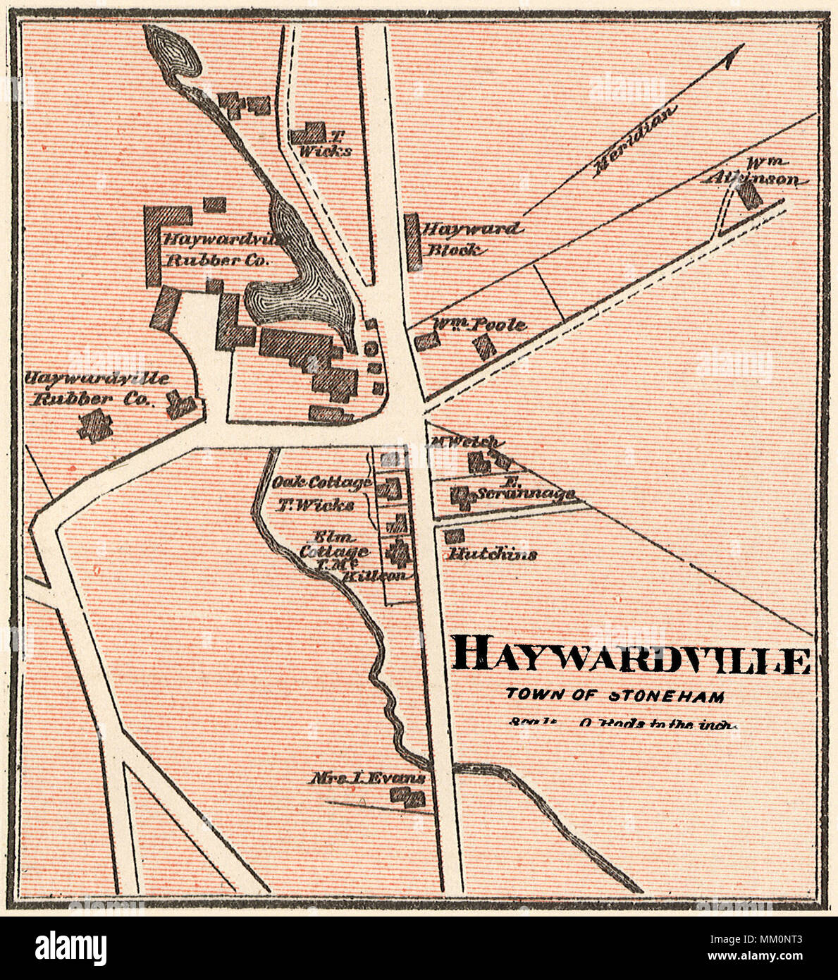 Map of Haywardville. 1875 Stock Photo - Alamy