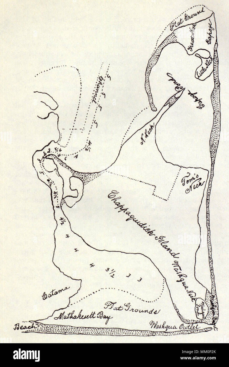 Map of Chappaquiddick. 1795 Stock Photo - Alamy