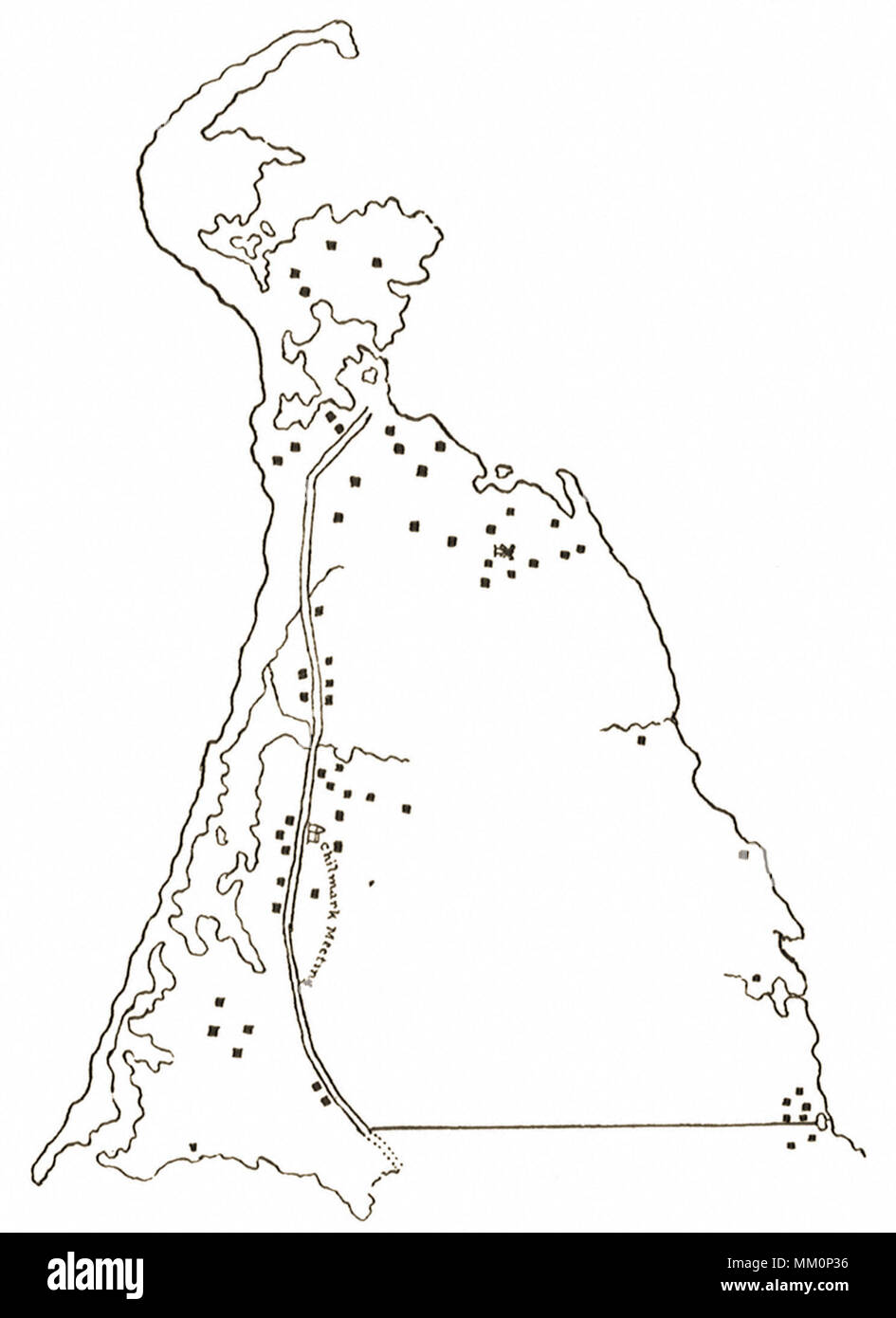 Map of Chilmark. 1780 Stock Photo - Alamy