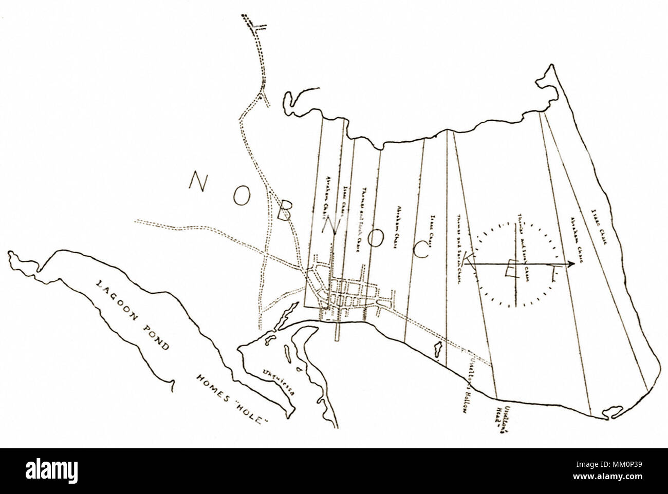 Map of Homes Hole Neck. Tisbury. 1725 Stock Photo - Alamy