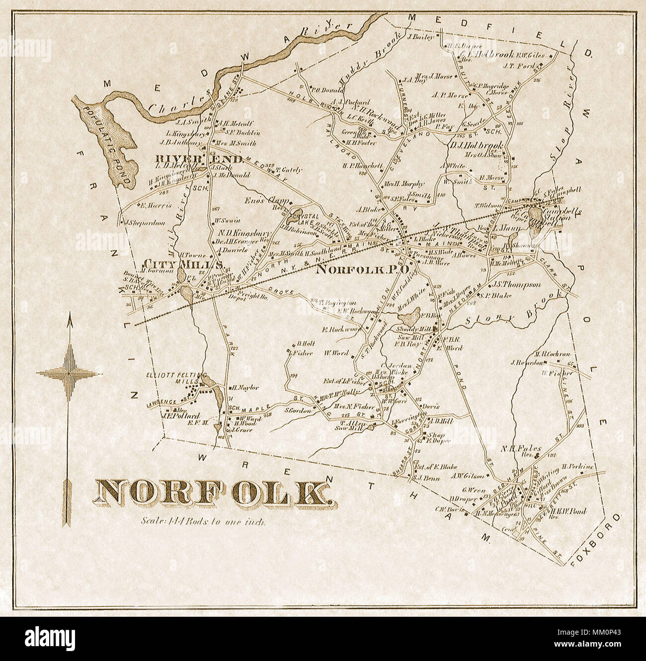Map of norfolk hi-res stock photography and images - Alamy