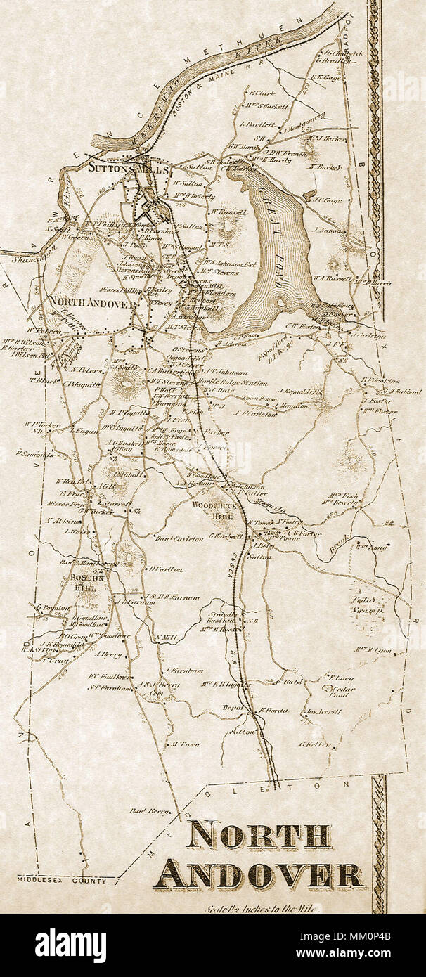 Map of andover hi-res stock photography and images - Alamy