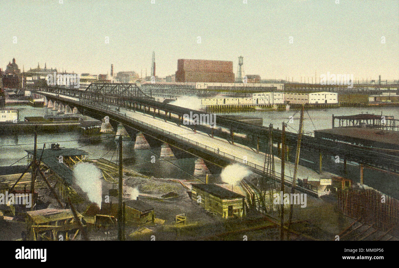 Charlestown Bridge. Boston. 1910 Stock Photo - Alamy