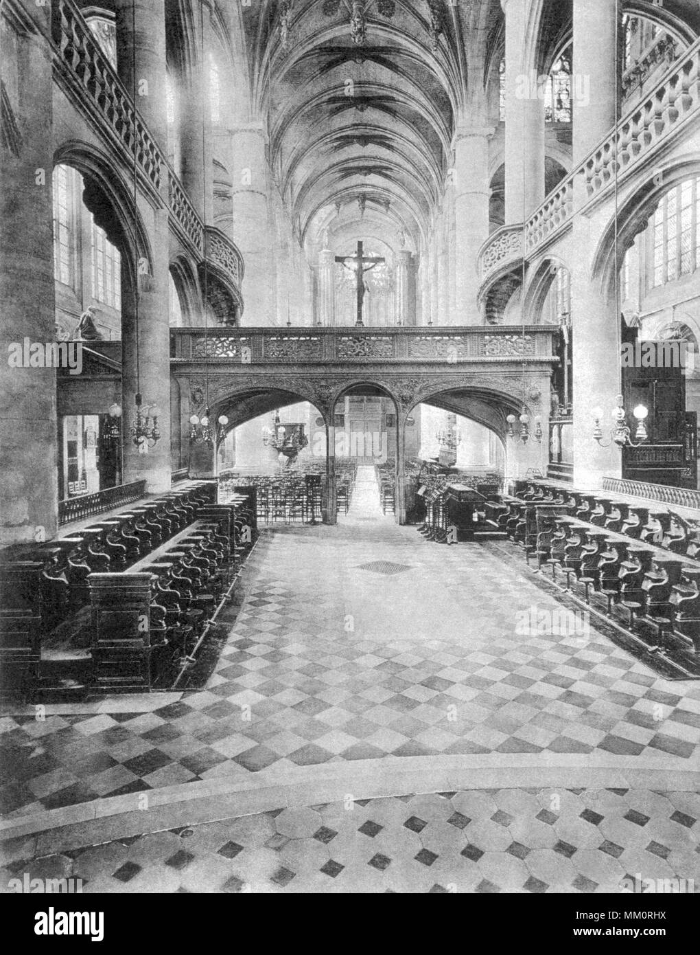 Interior of the Church. Paris. 1915 Stock Photo - Alamy