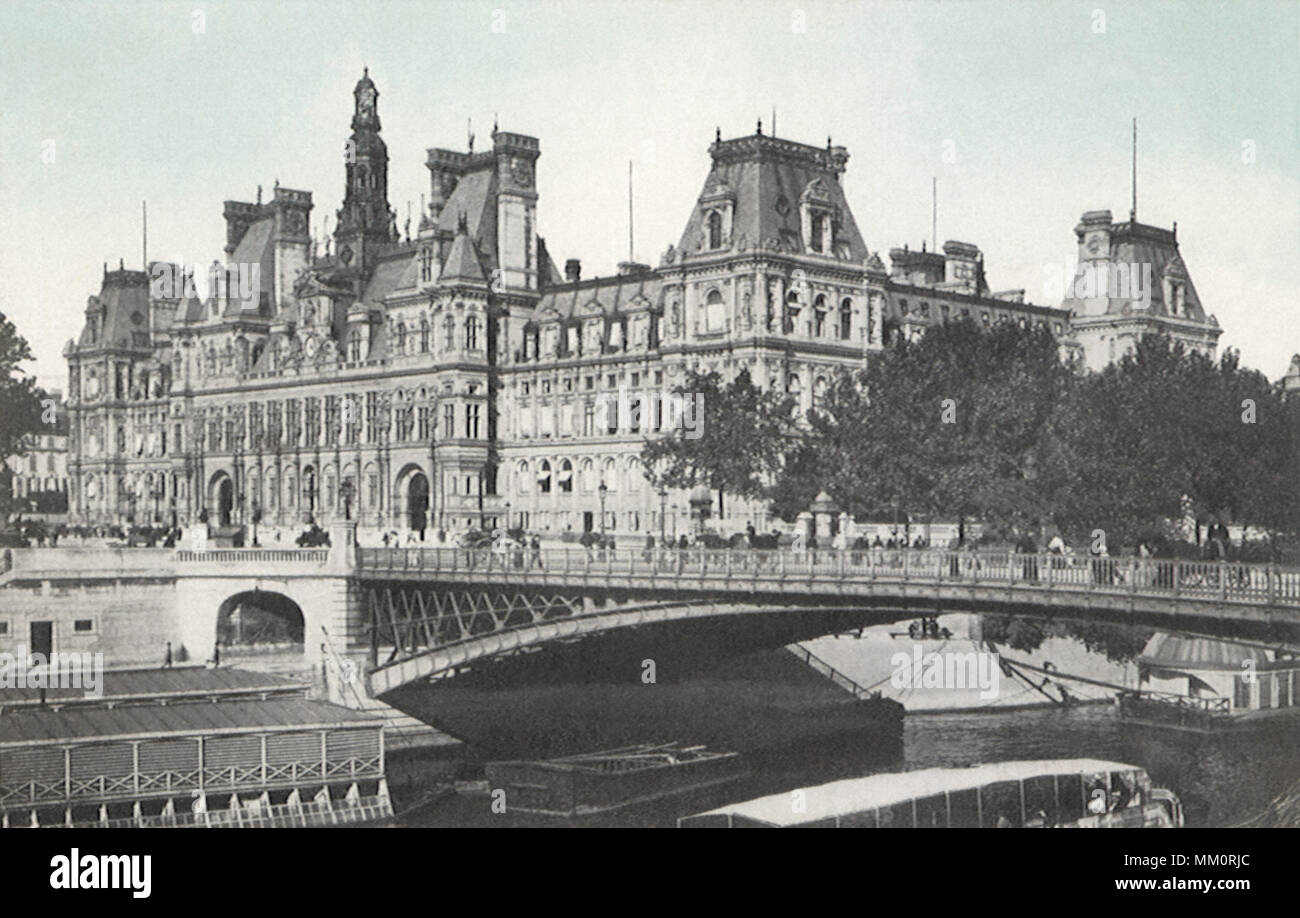 The City Hall. Paris. 1915 Stock Photo - Alamy