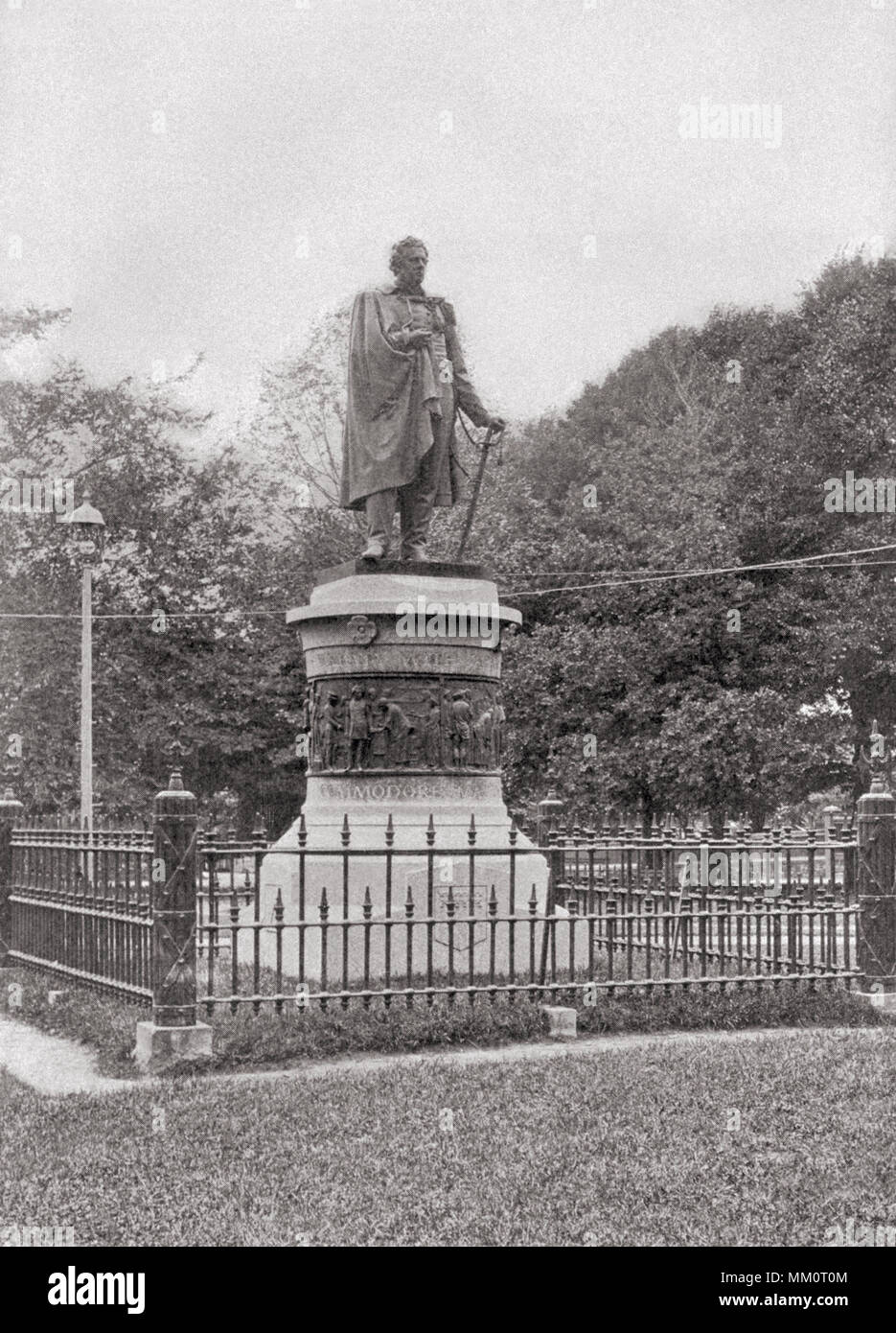 Commodore Mathew Perry's Statue. Newport. 1900 Stock Photo - Alamy