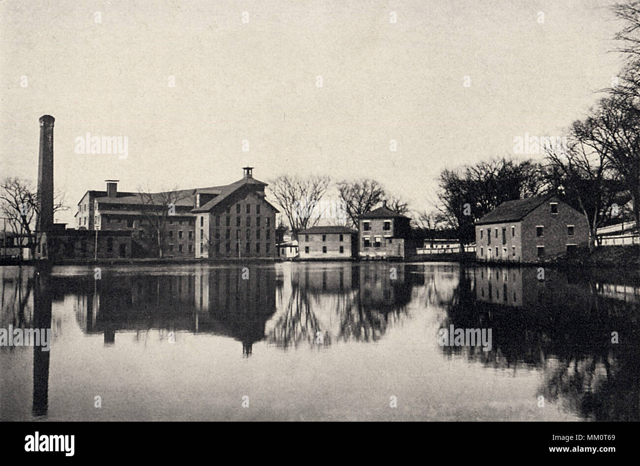 Mill and Pond. Old Village. 1898 Stock Photo - Alamy