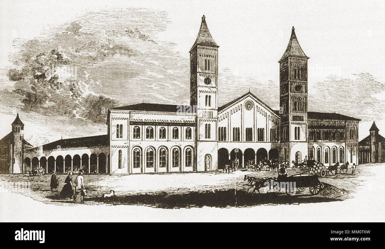 Union Railroad Station. Providence. 1850 Stock Photo - Alamy
