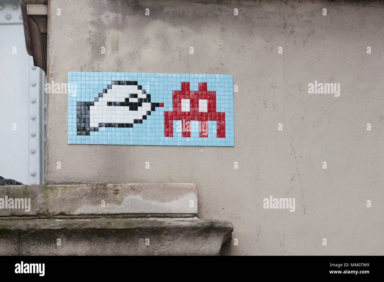 A mosaic by ’Invader’ well-known French street artist, whose street ...