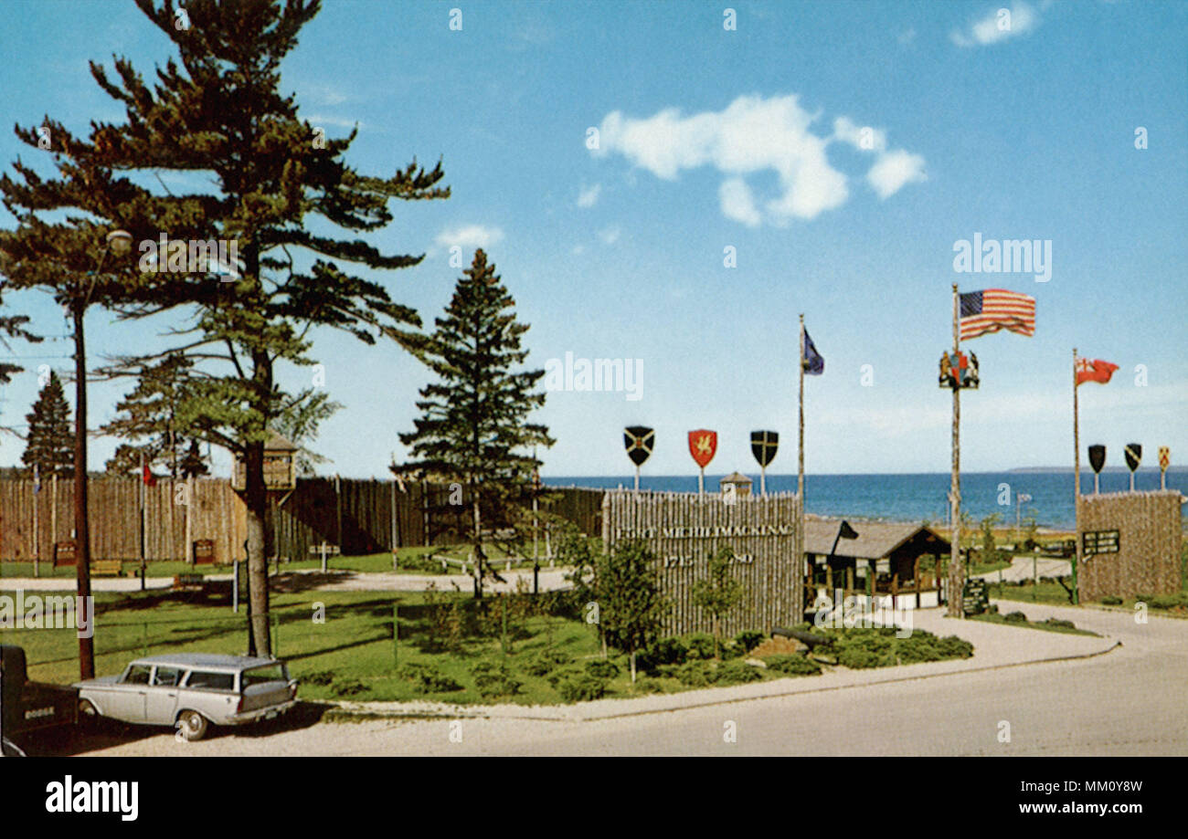 Fort Michilimackinac in the Park. Mackinaw City.1964 Stock Photo - Alamy